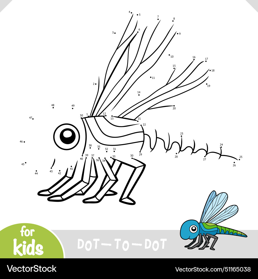 Numbers game education dot to for kids Royalty Free Vector