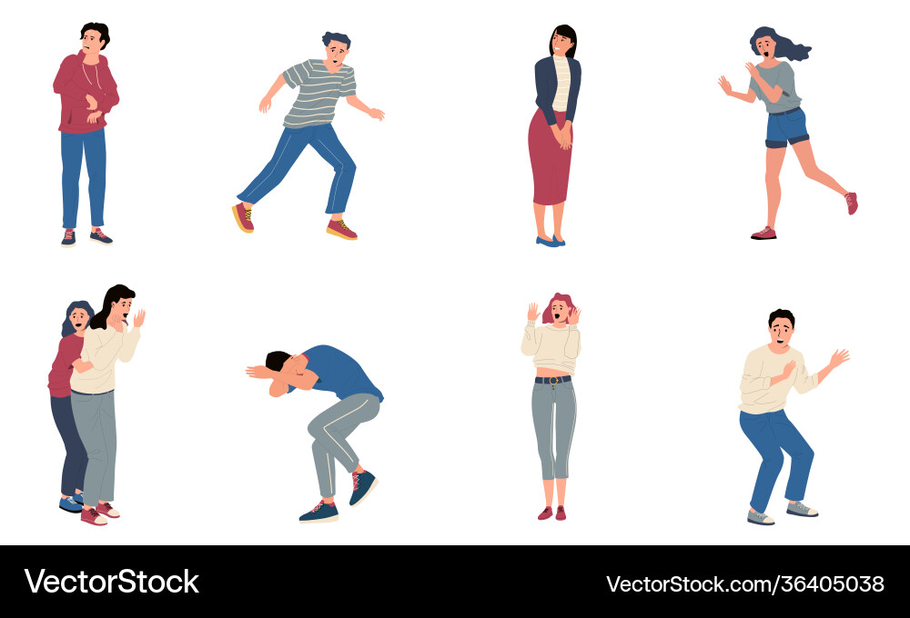 Scared people surprised and shocked persons Vector Image