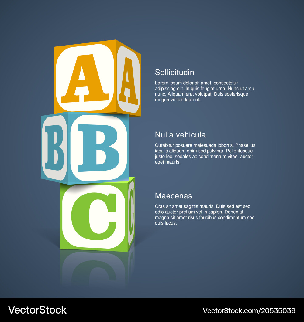 Alphabet cubes Royalty Free Vector Image - VectorStock