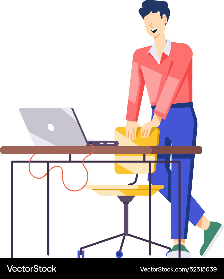 Basic rgba flat style of employee des Royalty Free Vector