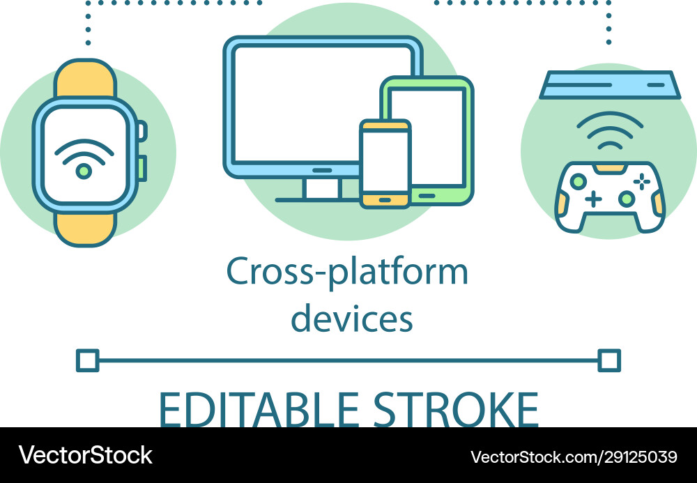 Cross platform devices iot concept icon Royalty Free Vector