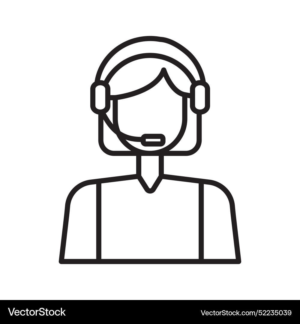 Customer support icon black line art logo Vector Image