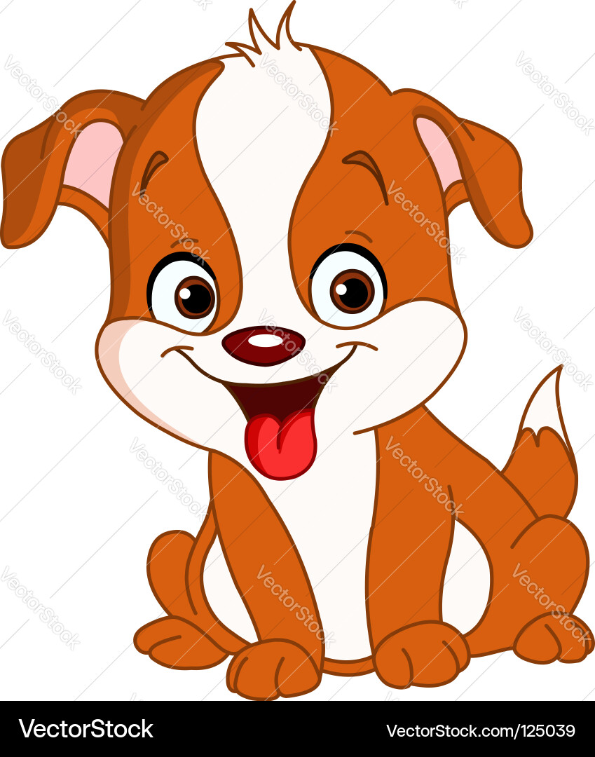 Cute puppy Royalty Free Vector Image - VectorStock