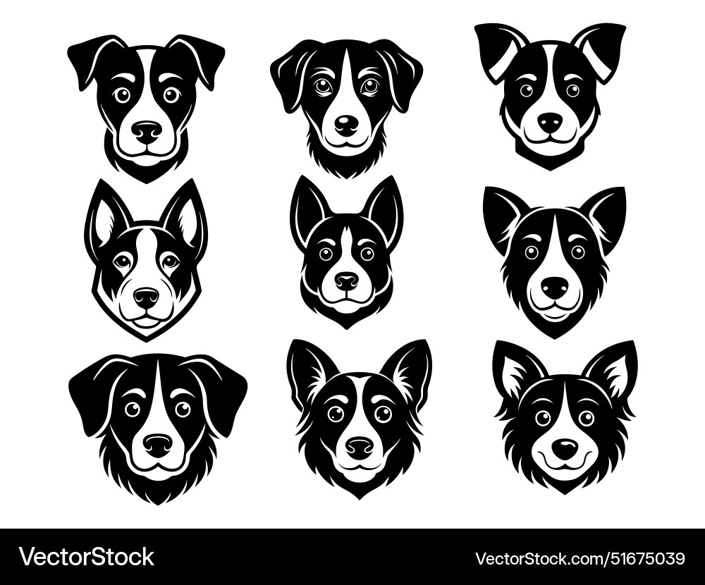 Dog head icon flat style Royalty Free Vector Image