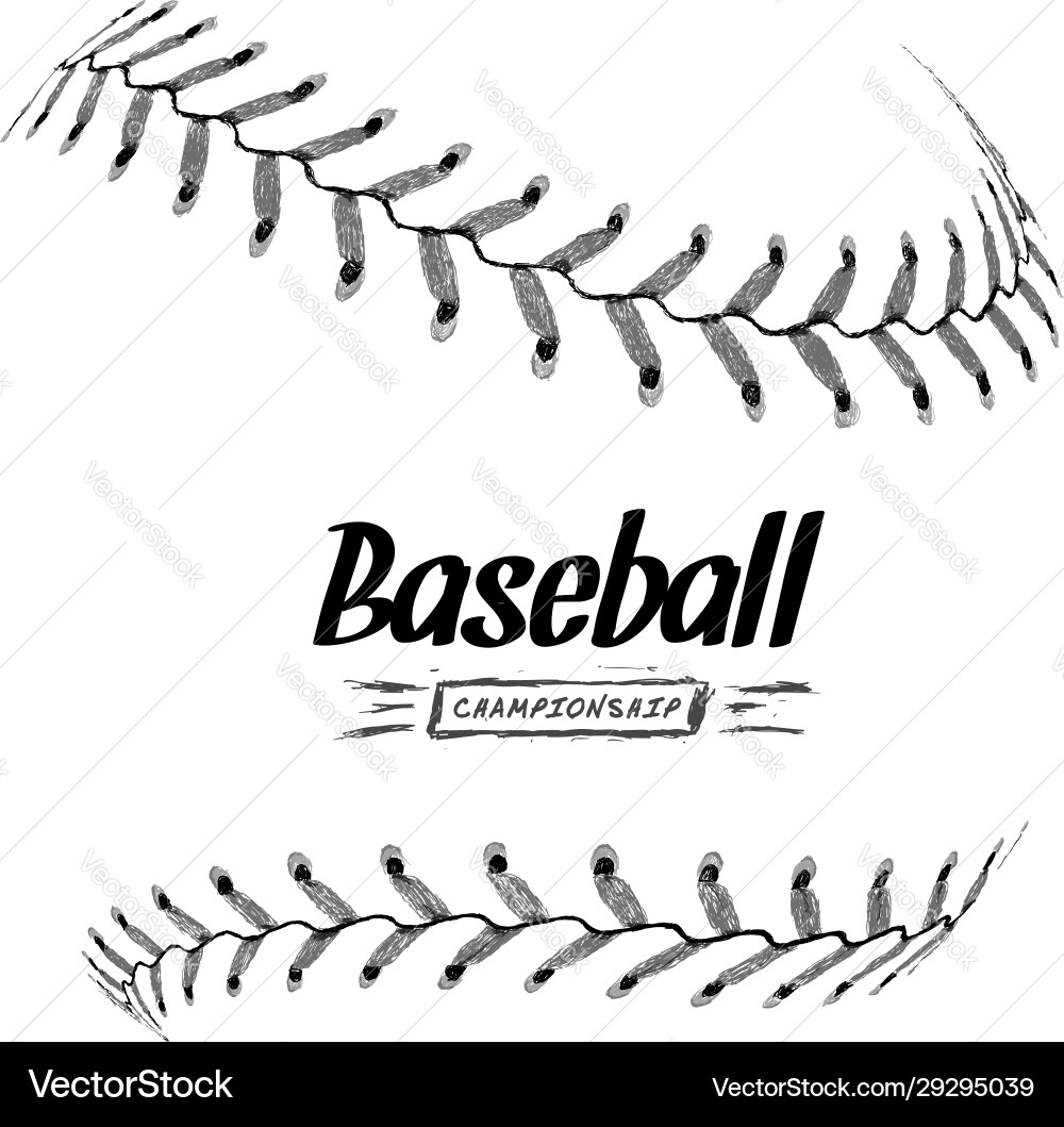 Hand-drawn baseball ball isolated on white Vector Image