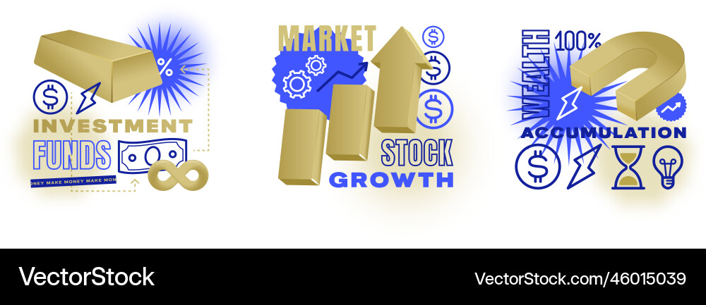 Investment trading set stock Royalty Free Vector Image