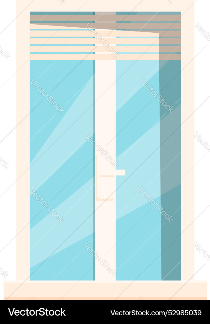 Modern plastic window with jalousie letting Vector Image