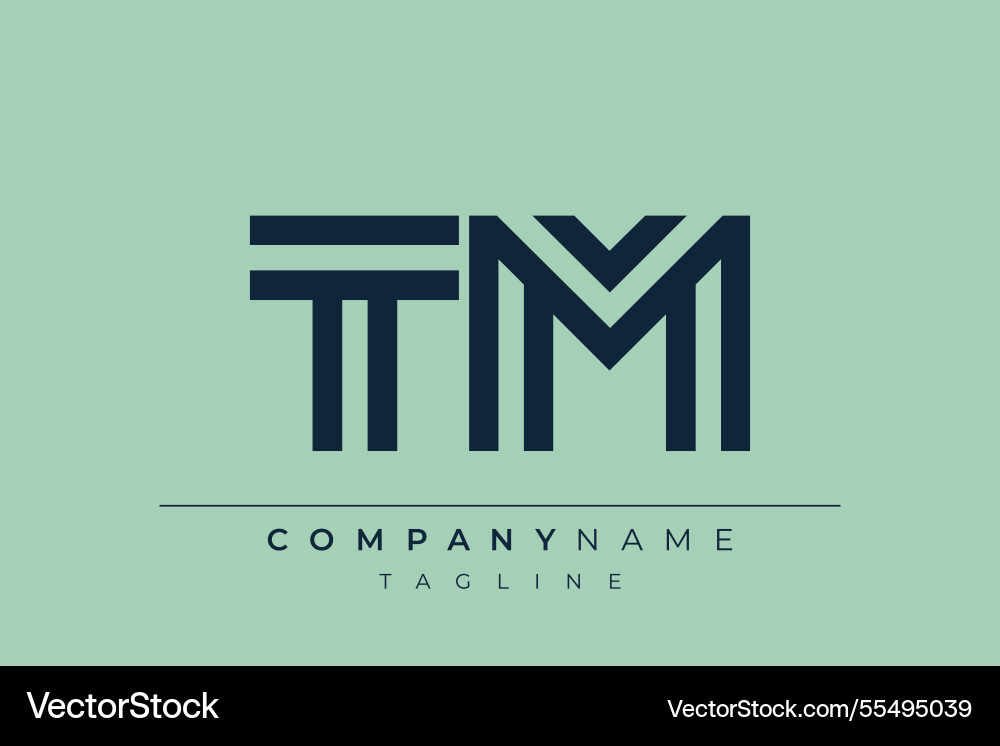Tm minimal line logo Royalty Free Vector Image
