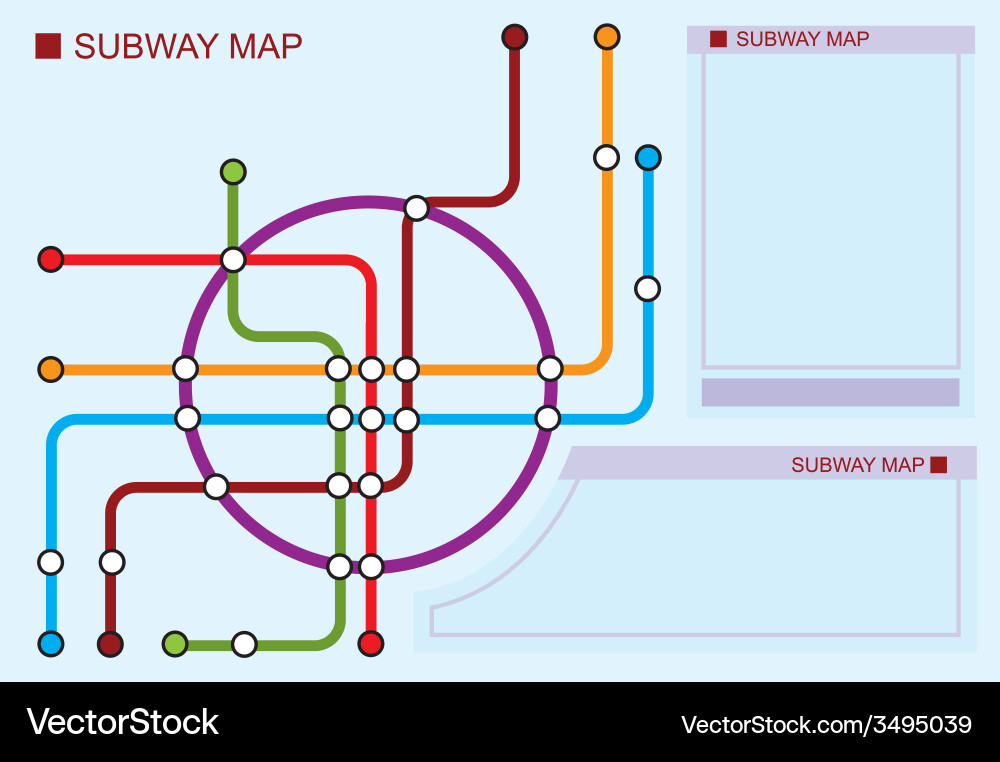 Underground Subway Route Map Royalty Free Vector Image