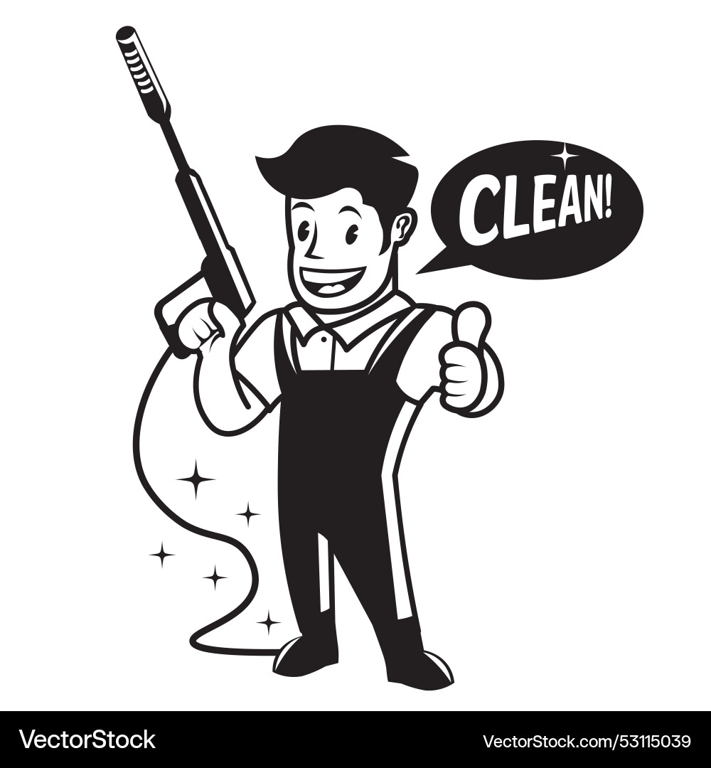 Washer pressure mascot character logo Royalty Free Vector