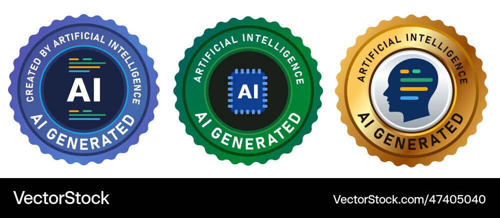 Ai generated emblem stamp label badge Royalty Free Vector