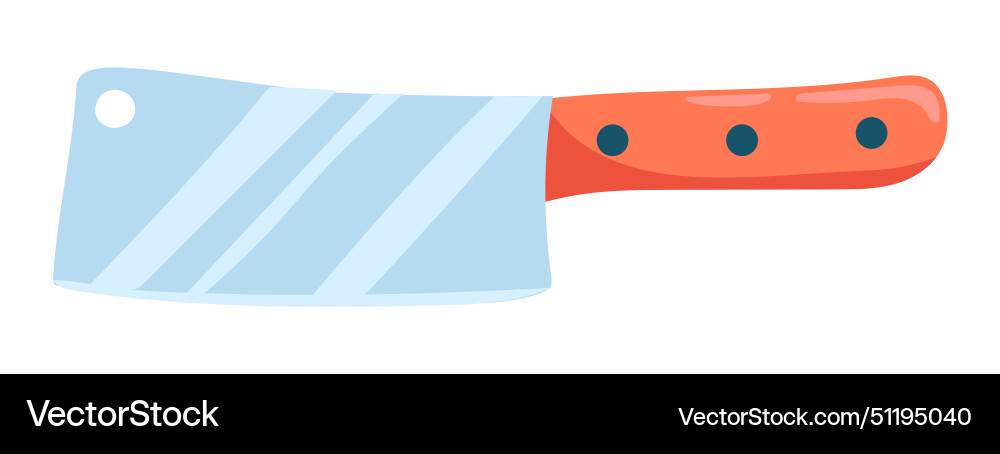 Chef knife in flat design chopper cleaver Vector Image
