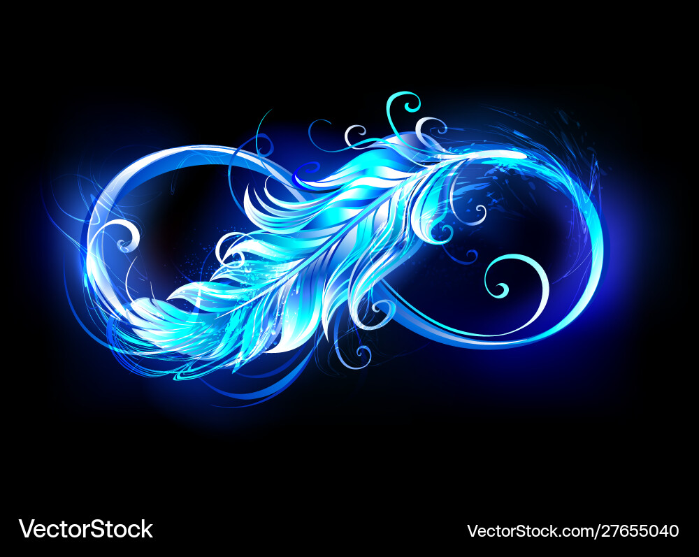 Fiery Infinity Feather Flame Royalty Free Vector Image