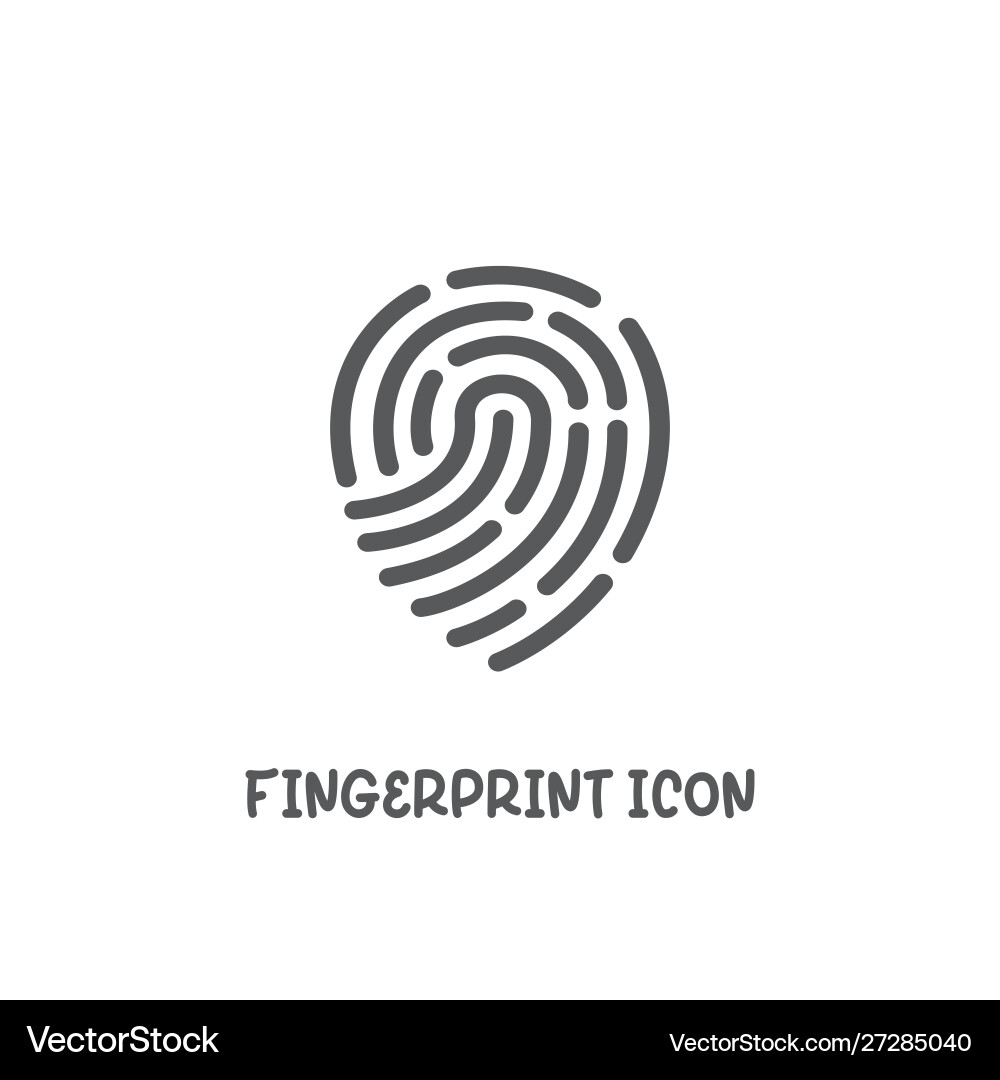 Fingerprint icon simple flat style Royalty Free Vector Image
