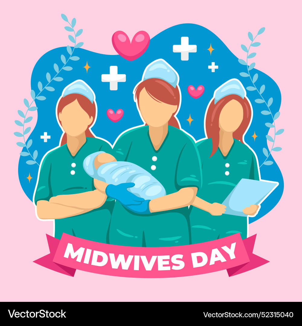 Hand drawn midwives day Royalty Free Vector Image