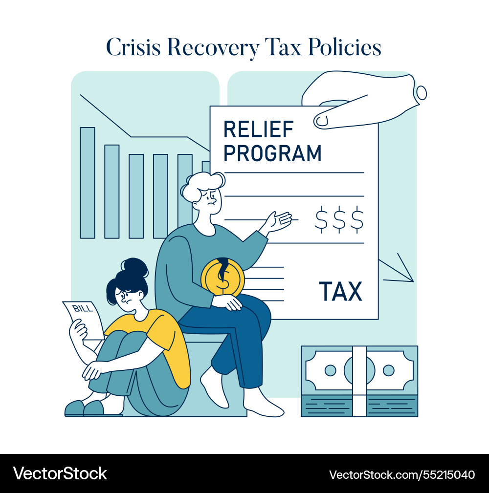 Tax relief flat Royalty Free Vector Image - VectorStock