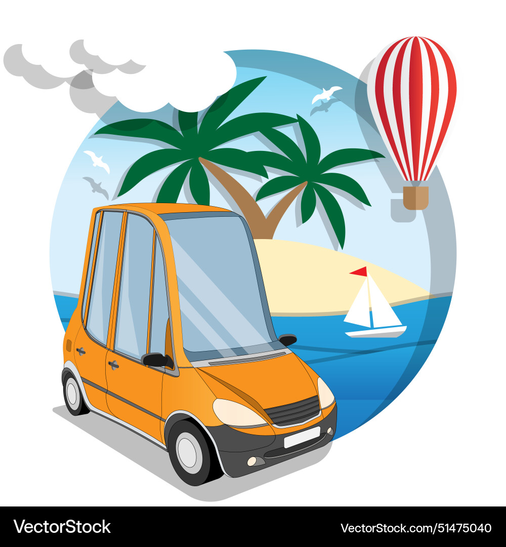 Travel by car Royalty Free Vector Image - VectorStock