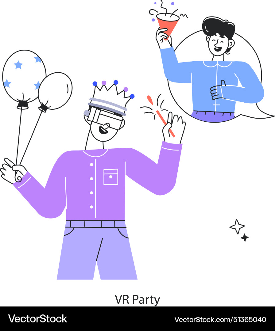 Vr party Royalty Free Vector Image - VectorStock