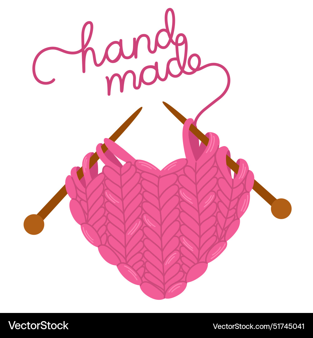 2020 knitting lettering Royalty Free Vector Image