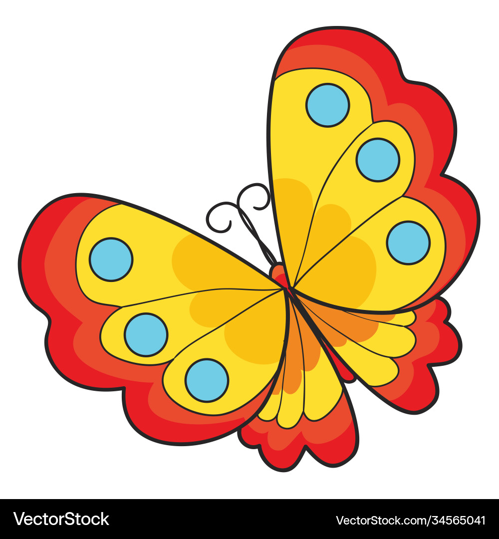 Adorable Yellow Butterfly Royalty Free Vector Image