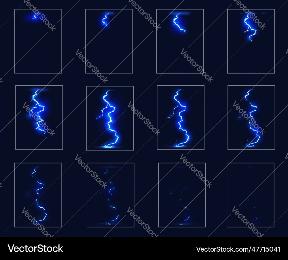 Cartoon Blitz Sprit-Animation Effekt Spiel ui Vektorbild