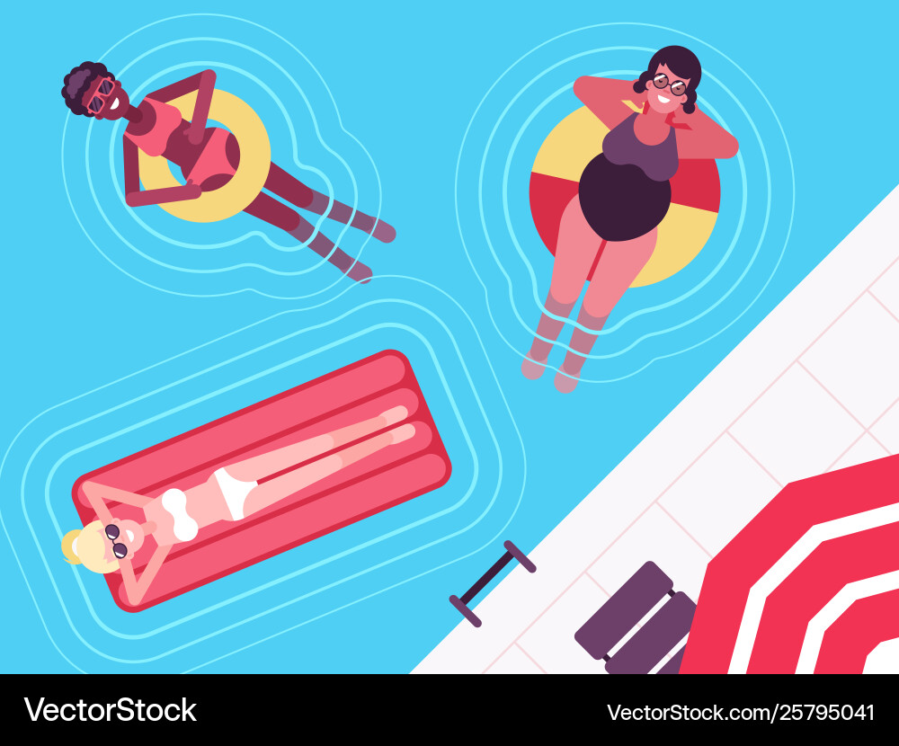 Colourful summer rest and swim Royalty Free Vector Image