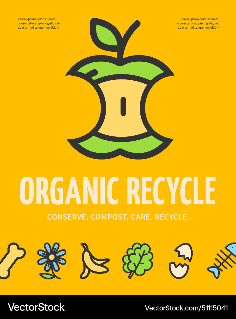 Conserve compost organic recycle concept placard Vector Image