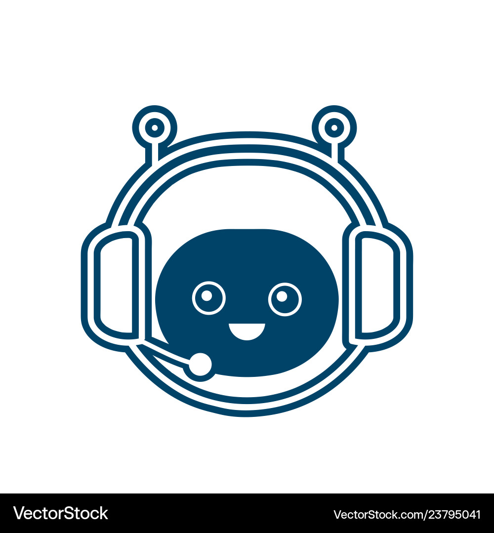 Cute smiling funny robot chat bot face Royalty Free Vector