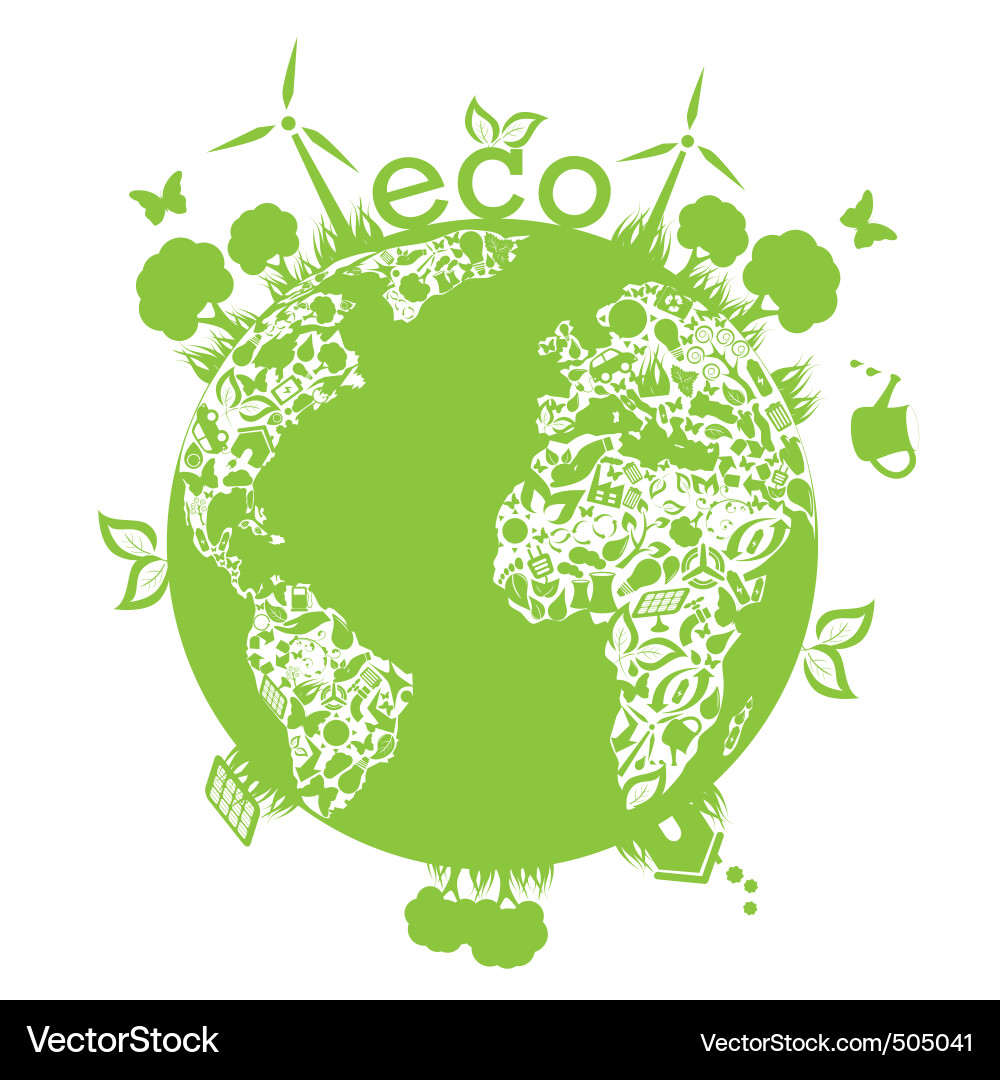 Green planet Royalty Free Vector Image - VectorStock
