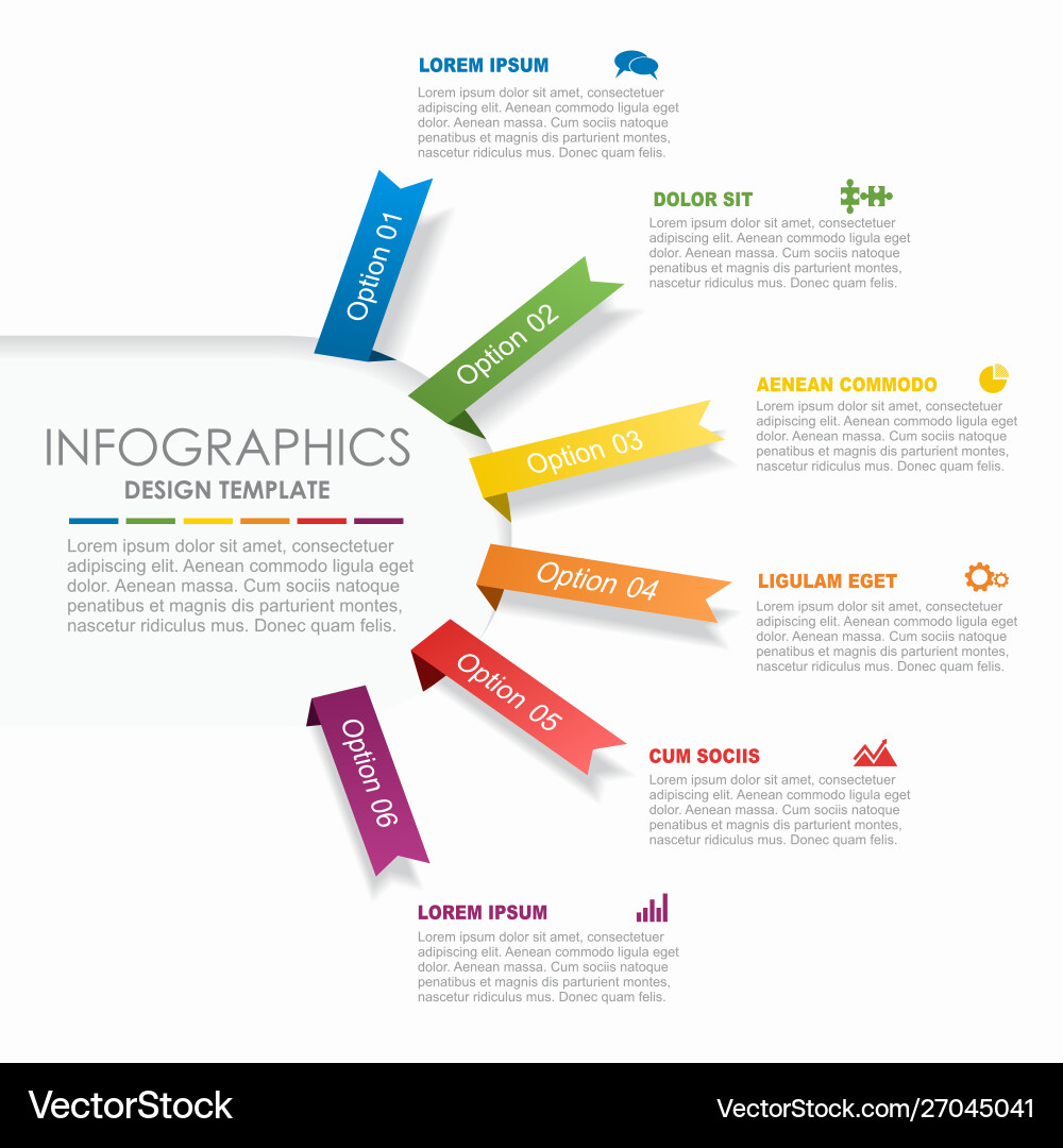 Modern Infographic Template - Business Charts Vector Image