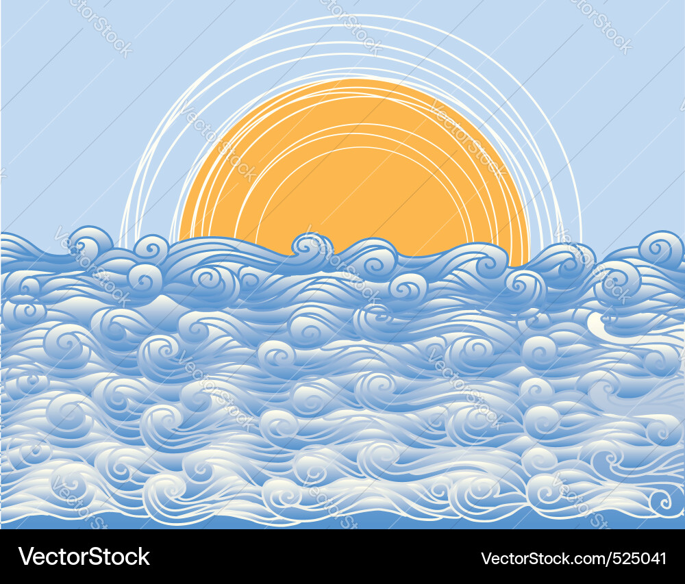 Ocean background Royalty Free Vector Image - VectorStock