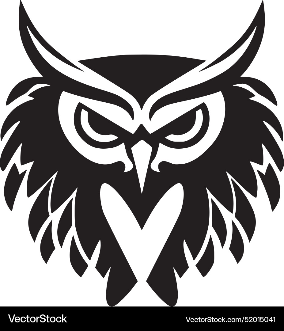 Owl - black and white isolated icon Royalty Free Vector