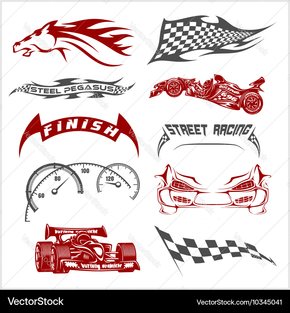 Racing design - elements for emblem Royalty Free Vector