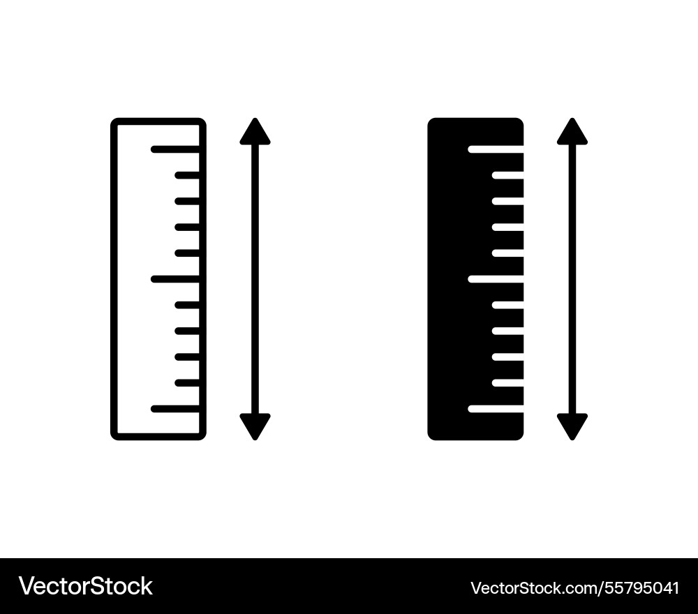 Ruler icon and length measurement symbol Vector Image