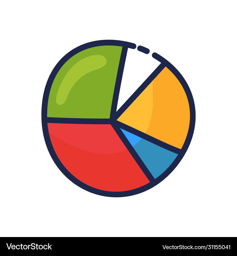 Simple doodle a pie chart cartoon hand draw Vector Image
