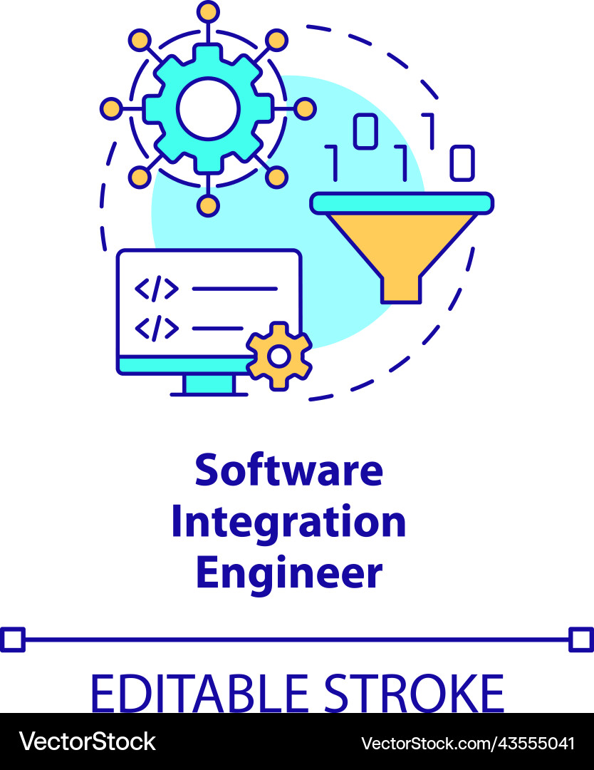 Software integration engineer concept icon Vector Image