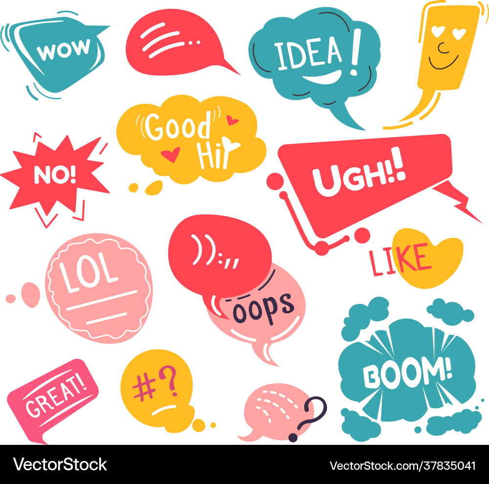 Stickers in social media expression emotions Vector Image