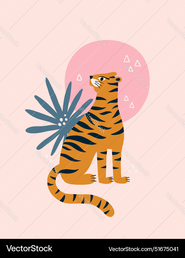 Tiger sunset Royalty Free Vector Image - VectorStock