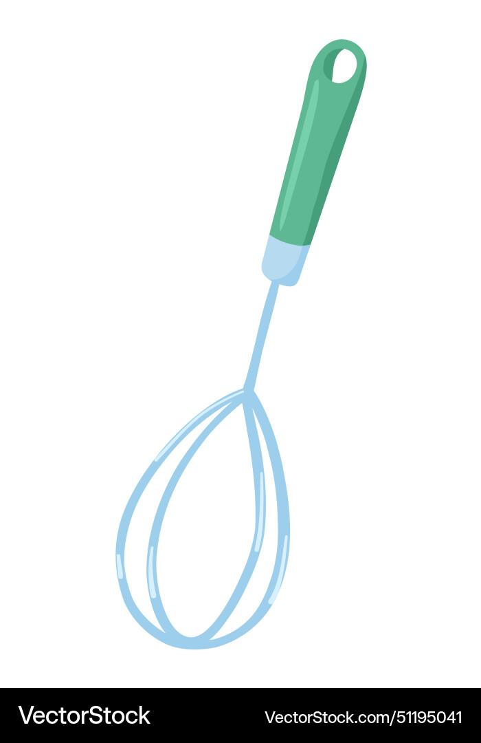 Whisk in flat design kitchenware tool for mixing Vector Image