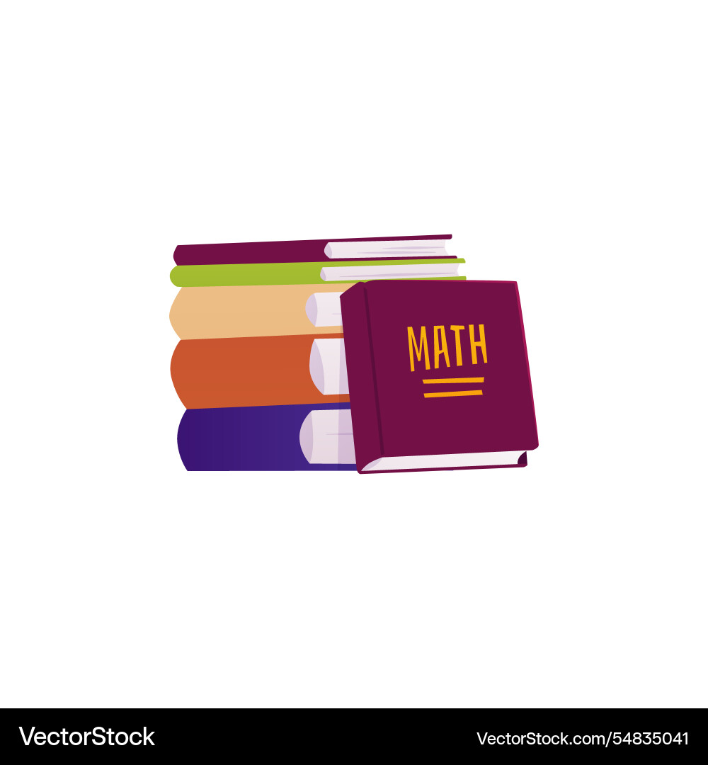With a stack of hardcover educational books Vector Image