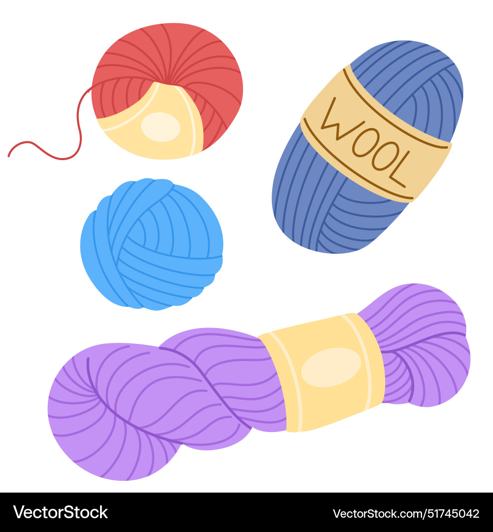 2021 knitting yarns Royalty Free Vector Image - VectorStock