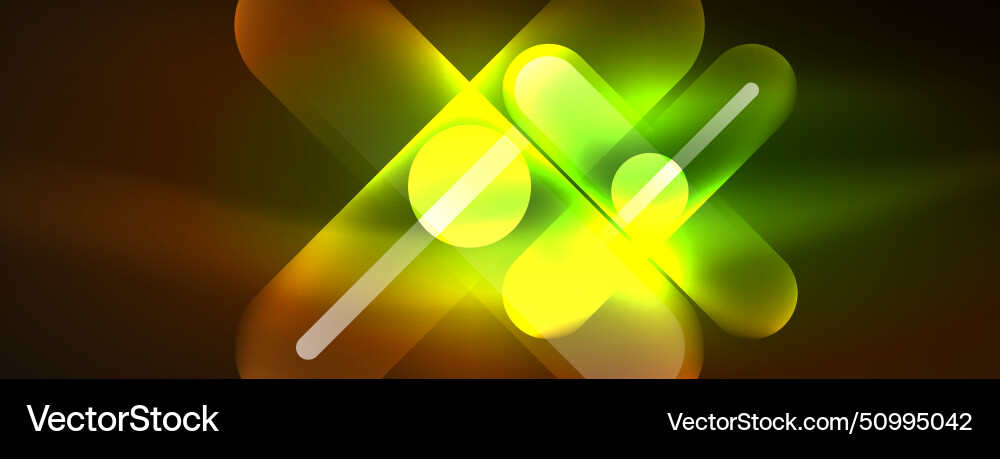 A neon glowing cross on a dark background with Vector Image