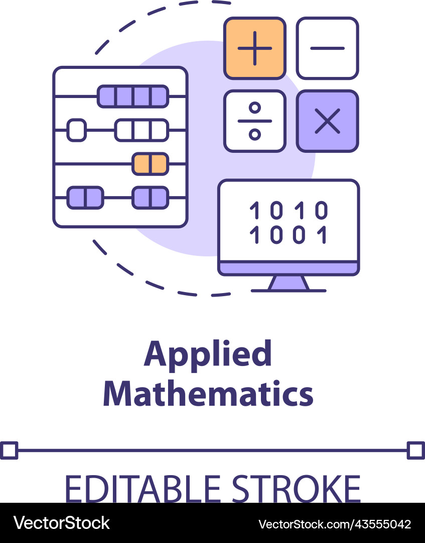 Applied mathematics concept icon Royalty Free Vector Image