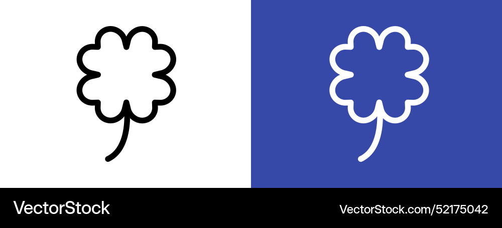 Clover logo sign set outline Royalty Free Vector Image