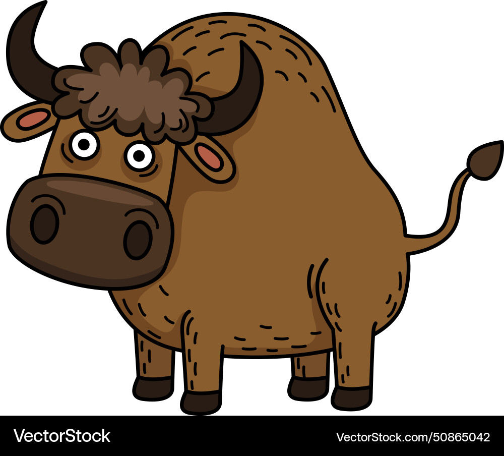 Colorful ox outline white on background Royalty Free Vector