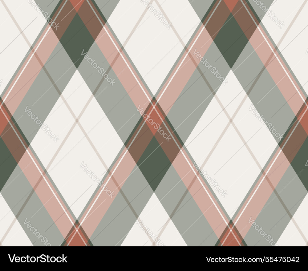 Elegant diagonal plaid pattern in muted blush Vector Image