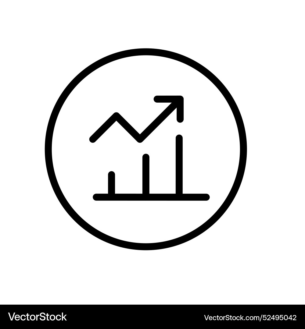 Growing graph icon set business growth Royalty Free Vector
