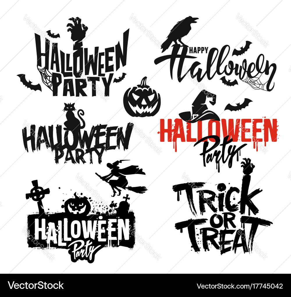 Happy halloween text Royalty Free Vector Image