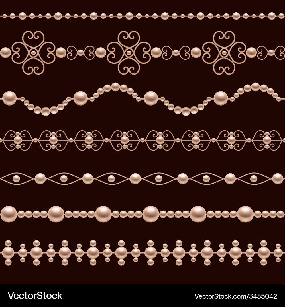 Pearl Jewelry Borders Royalty Free Vector Image