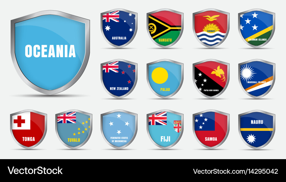 Sheets with the flags of countries Royalty Free Vector Image